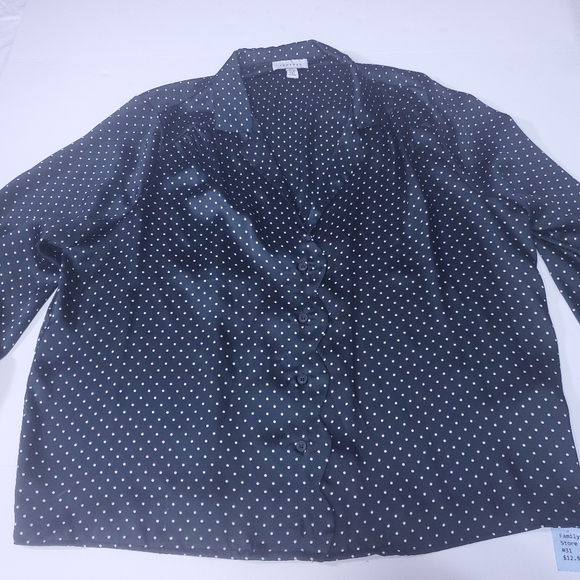 Topshop | Tops | Topshop Polkadot Scallop Cut Button Down Closure ...